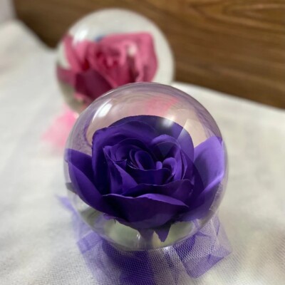 Preserved Real Rose in a glass Water Ball Globe 5 Lbs Forever Rose 7 ...