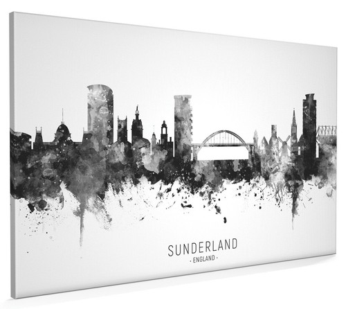 Sunderland Skyline, Poster, Canvas or Framed Print, watercolour ...