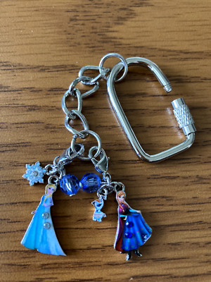 Disney FROZEN Elsa & Snowflake Anna & Olaf Double (4) Charms Keychain ...