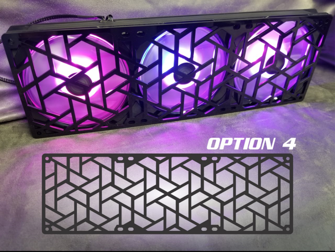 Computer Fan Grill 360mm x 120mm Black Lasercut Acrylic Custom Pc ...