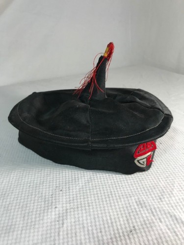 Authentic Silk Chinese Hat Red Black Vintage China Boy Coolie Asian ...