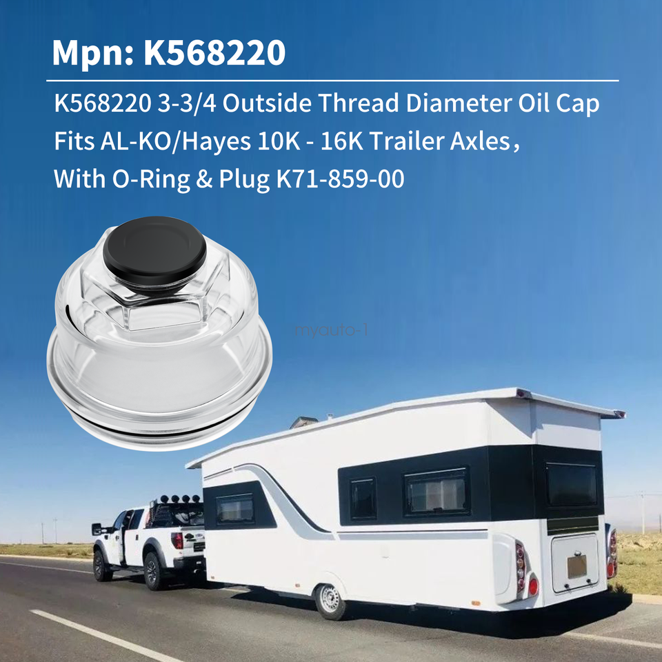 2 pieces K568220 3-3/4" Oil Cap Fits AL-KO/Hayes 10K- 16K Trailer Axles ...