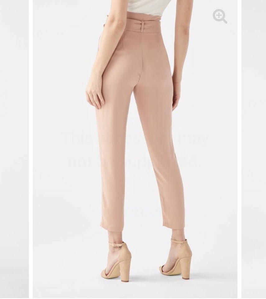 New JustFab baby pink belted trousers size 10 | eBay UK