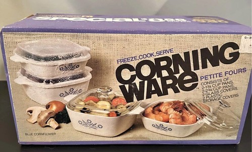 🔥NIB CorningWare Blue Cornflower 4 Pc Set Vintage Bakeware New in Box USA💥 | eBay