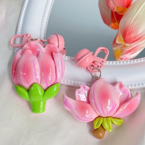 Lotus Flower Keychain Pendant Tulip Sweet Keyring Birthday Gift | eBay