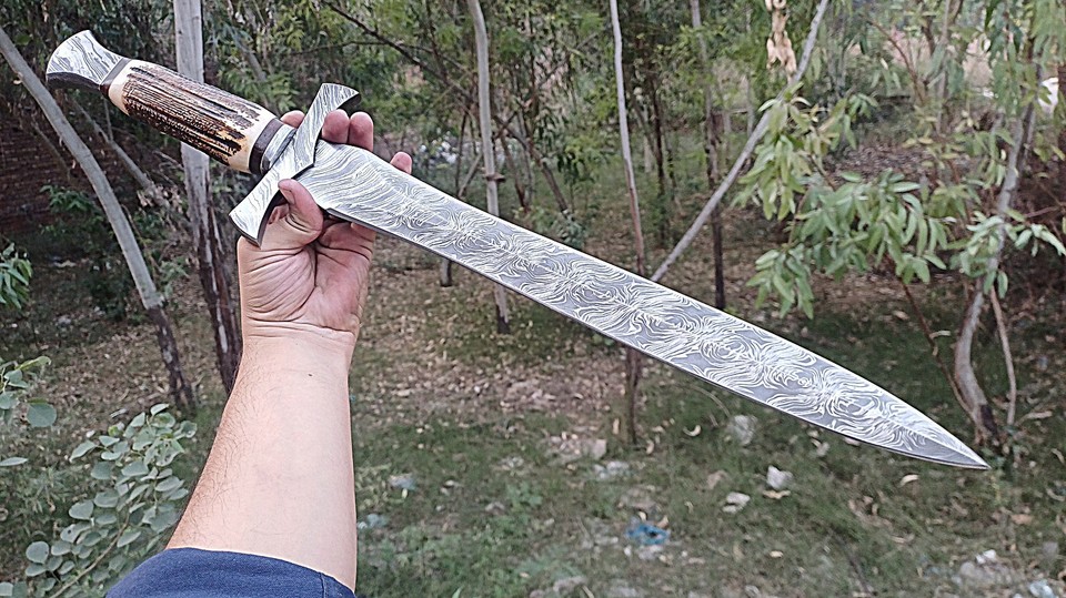 Medieval Sword - Viking Sword Battle Ready - Damascus Steel Short Sword ...