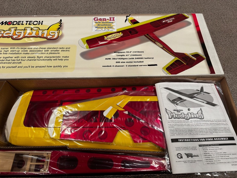 *NEW* NO RESERVE Fledgling ARF Radio Control RC Airplane includes motor ...