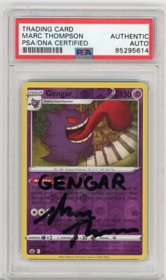 PSA Signed Marc Thompson TCG Gengar 057/198 SWSH06 Chilling Reign ...