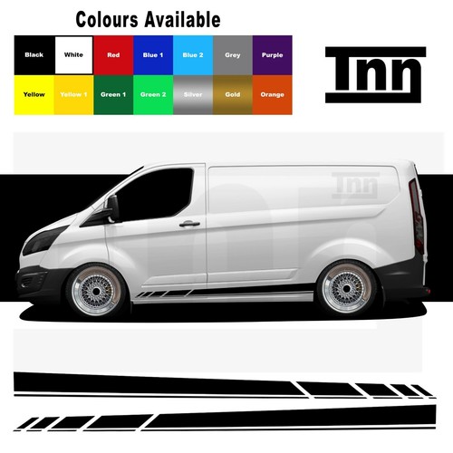 Side Stripe Stickers Graphics Decals Van Vinyl For Ford Transit Custom ...
