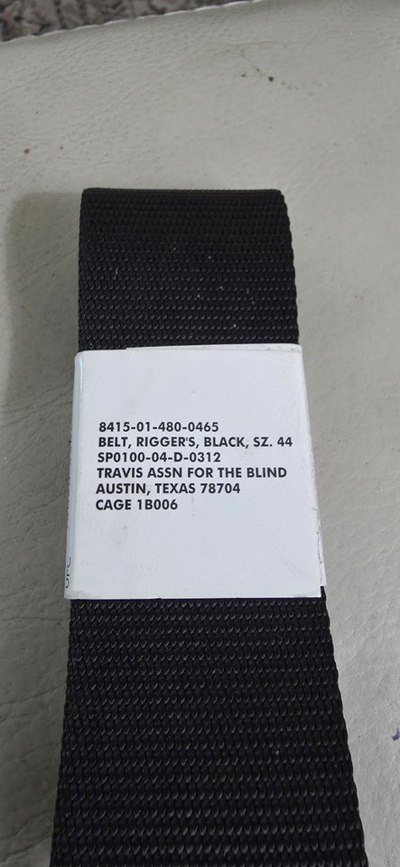 NEW DSCP Military Riggers Belt Black Size 44 | eBay