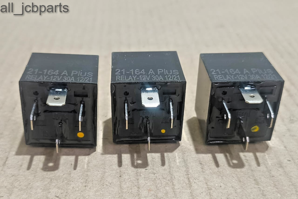 Relay Jcb Tipo Pesante, 12V, 40 AMP, Set Di 3 Pz, (Numero Di Parte 716/ ...