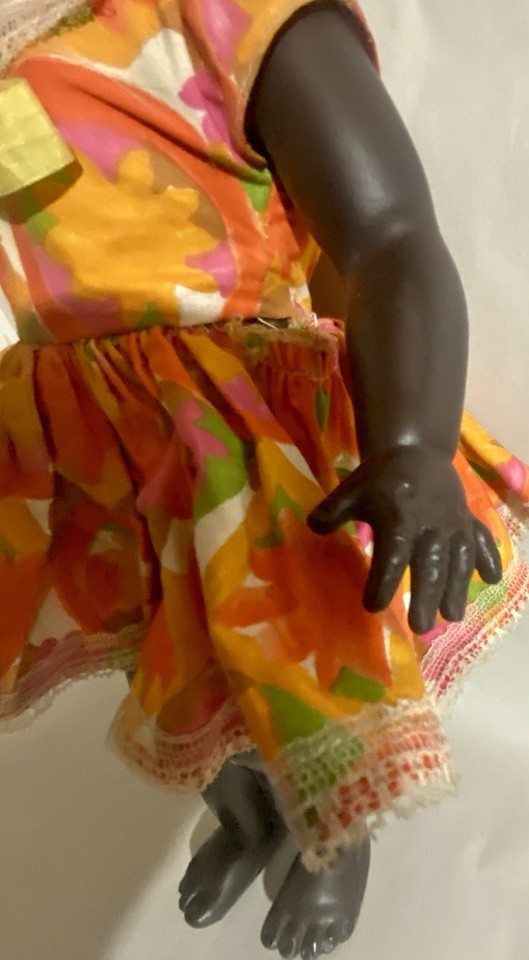 Pedigree black doll vintage 1950's original labelled dress hard plastic ...