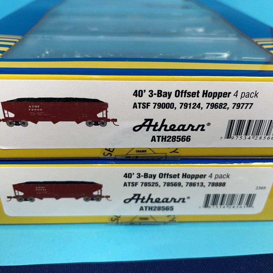 Athearn N-Scale 40’-3-Bay Hopper 4-Packs ATSF | eBay