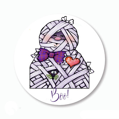 Whimsical Halloween Mummy Stickers Halloween Favors Mummy Labels ...