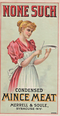 1880 Condensed Mince Meat - Victorian Woman Cook Antique Trade Card A7G ...