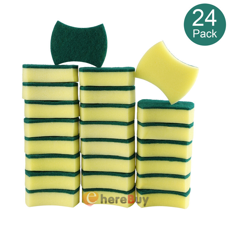 6~30pcs Multi-purpose Double-faced Sponge Scou Pads Dish Washing Scrub ...