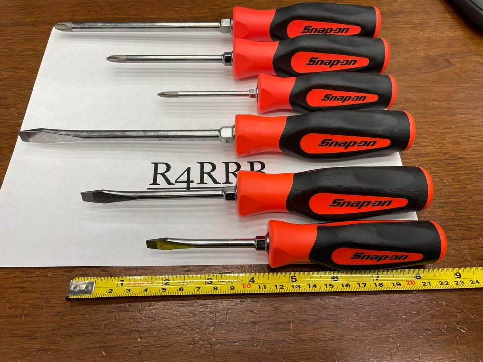 Snap-on Tools USA NEW 6pc ORANGE Soft Grip Combination Screwdriver Set ...