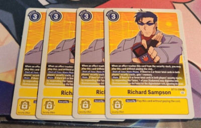 x4 Digimon Versus Royal Knights RICHARD SAMPSON BT13-098 Yellow ...
