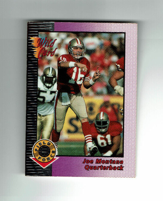 1992 Wild Card #1 Joe Montana HOF Field Force Silver foil parallel ...