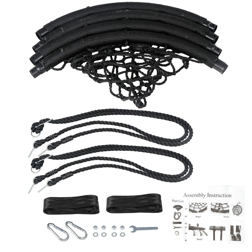 Round DURABLE Tree Web Spider Swing Net Platform Kids Play Set W ...