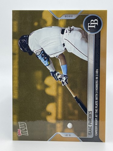 2022 Topps Now ISAAC PAREDES Rays #ODB-14 Gold Bonus Card Free Shipping ...