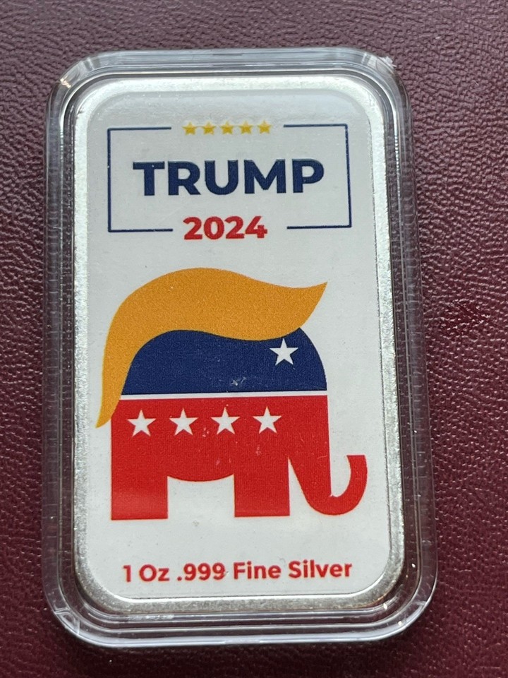 One ounce silver bar Donald Trump the godfather Only 999 Made W COA ...