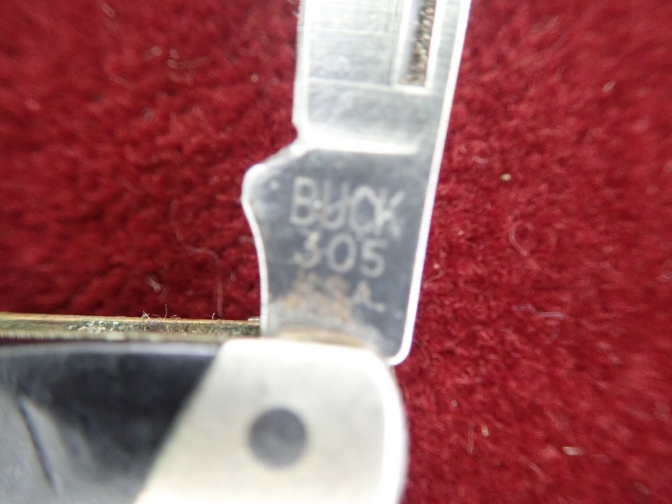 Vintage BUCK 305 USA Lancer 2 Blade Pocket Knife 1972-86 Unused or ...