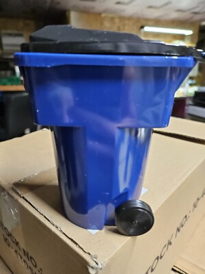 Rehrig Mini Waste Management Trash Dark Blue/black Lid Misrun | eBay