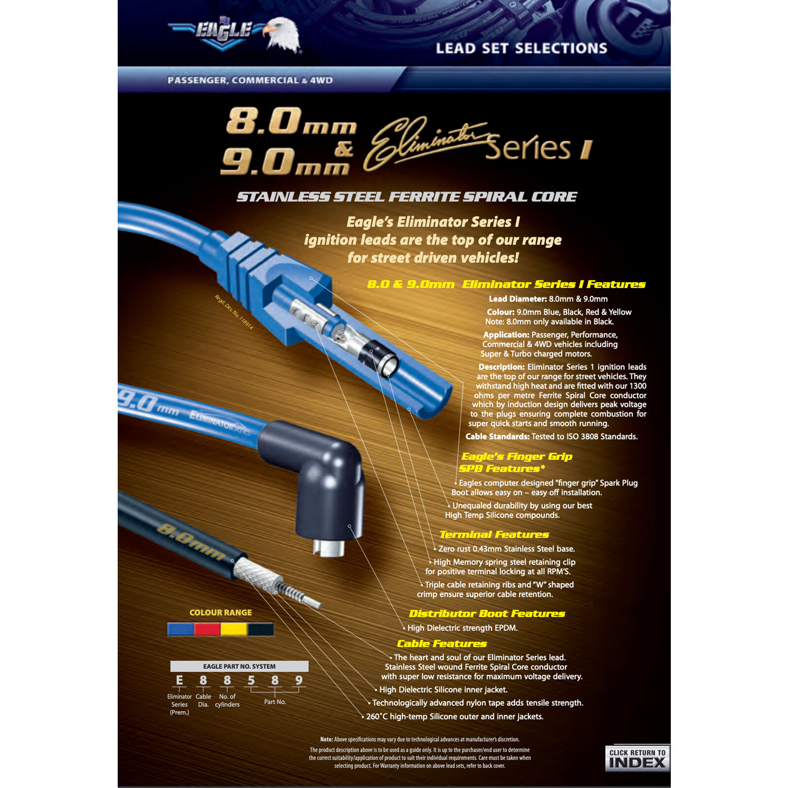 Eagle premium ignition leads blue for Rover Range Rover 3.5 V8 1970-85 ...