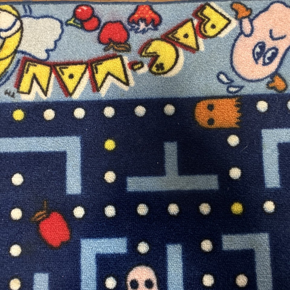 1980 Vtg Pacman Rug 3’x4’ Video Game Arcade Games Decor Midway Original ...