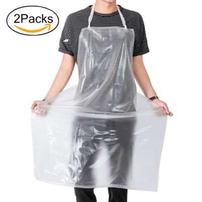 2PK Transparent Waterproof Heavy Duty Clear PVC Apron Kitchen ...