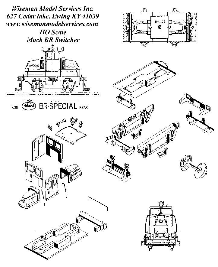 HO MACK BR SPECIAL LOCOMOTIVE 4 WHEEL SWITCHER WISEMAN MODEL SERVICES ...