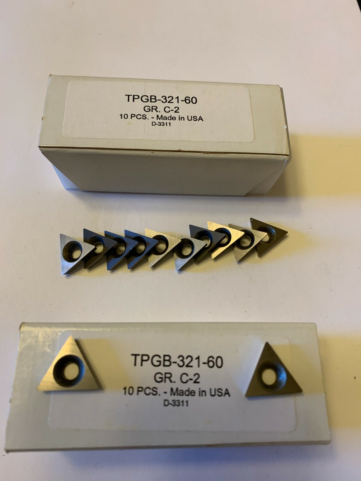 NEW 10 PCS. USA TPGB 321-60 , C 2 GRADE INDEXABLE CARBIDE INSERTS | eBay