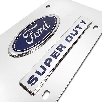 Ford Super Duty Logo and Nameplate Chrome Steel License Plate | eBay