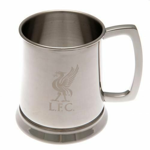 Liverpool FC Glass Base Stainless Steel Pint Tankard LFC Gift Boxed ...