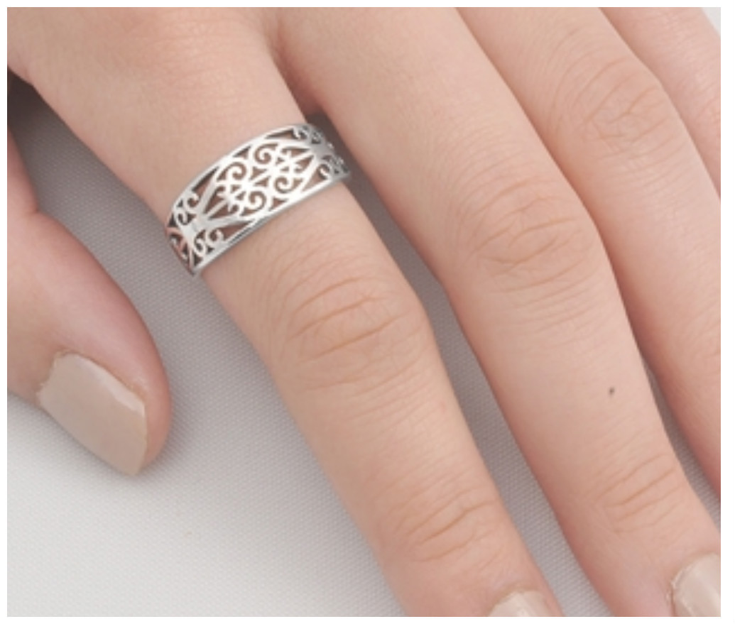 Sterling Silver 925 PRETTY SCROLL WITH HEART DESIGN SILVER BAND RING ...