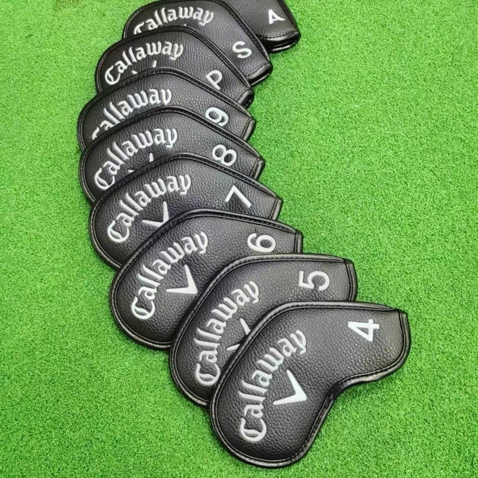 9Pcs Golf Iron Headcovers for Callaway Golf Club Covers Leather ASP 4-9 ...