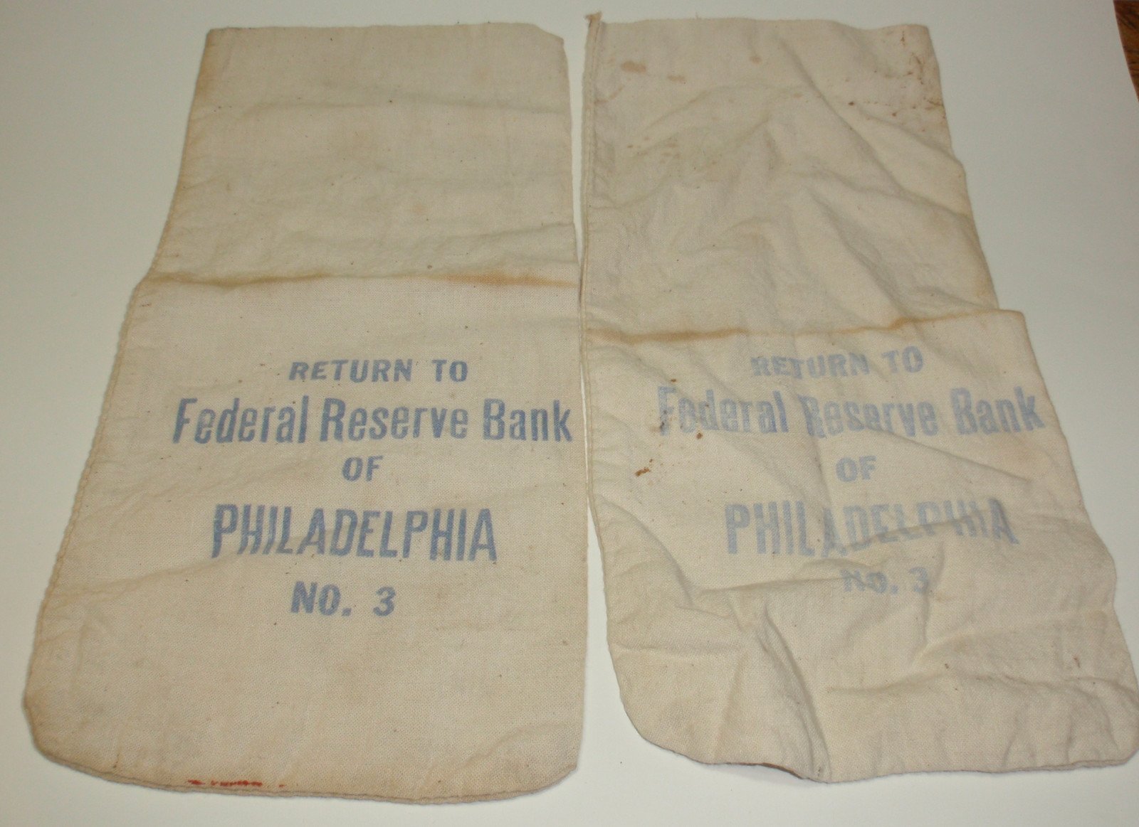 2 Bags Federal Reserve money bag Philadelphia PA No 3 13" by 6.5" 7d | eBay