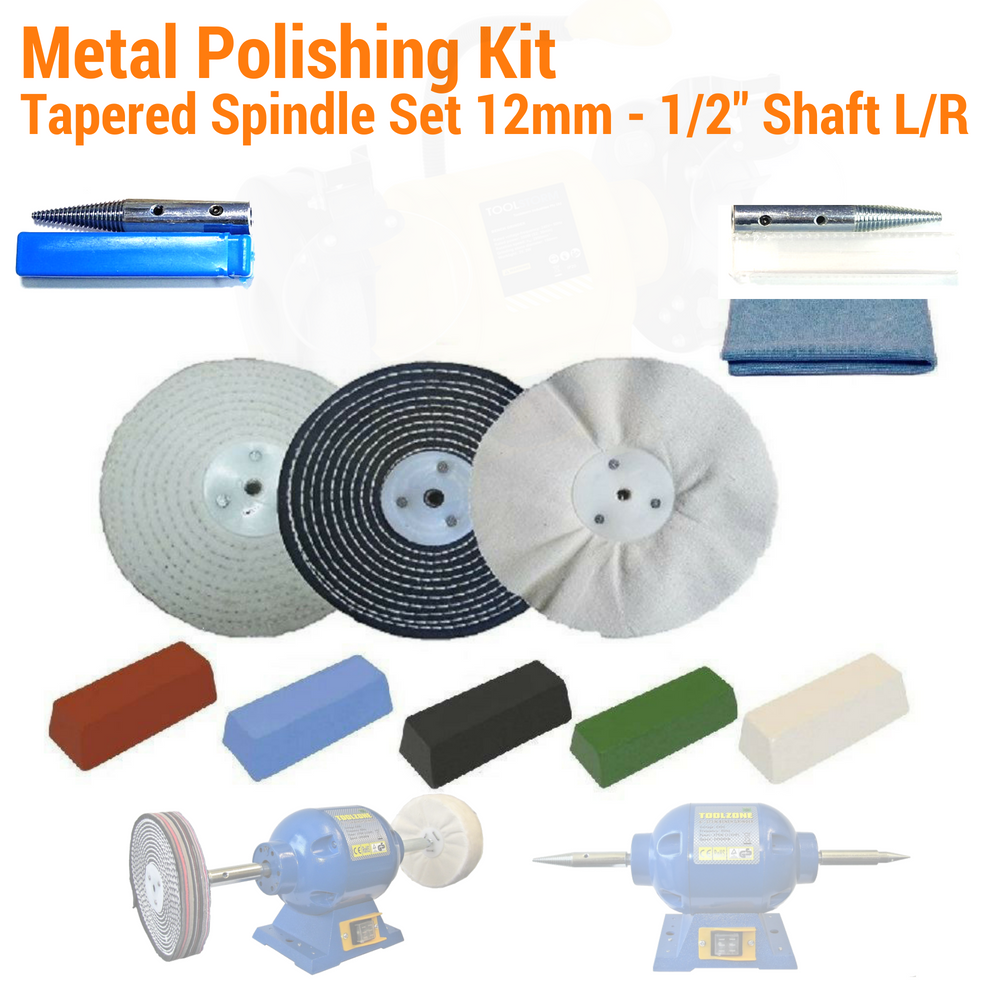 Bench grinder 6" 150mm Metal Polishing Kit Tapered Spindle Buffing ...