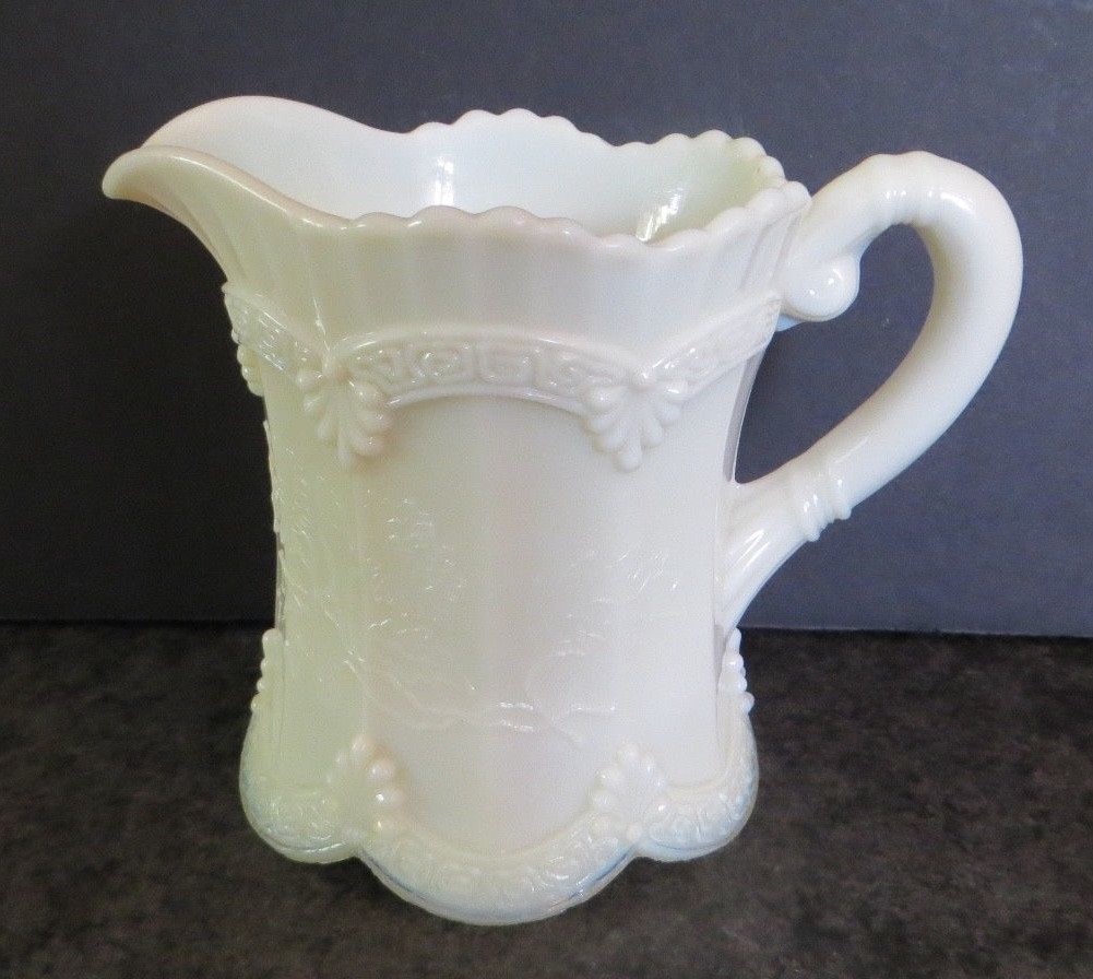 Antique Northwood Custard Glass Pagoda Chrysanthemum Sprig Pitcher | eBay