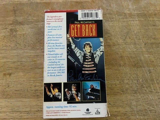Paul McCartney "Get Back" VHS 28485198852| eBay