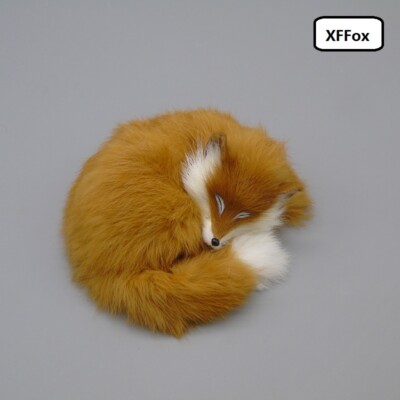 cute sleeping simulation fox model plstic&fur yellow fox doll gift ...