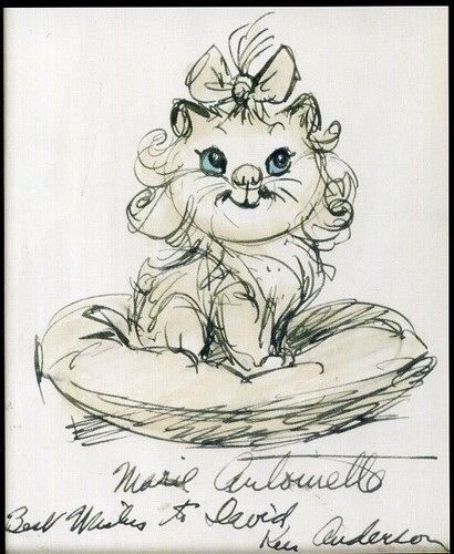 KEN ANDERSON Signed Cartoon - Animator Cartoonist Walt Disney Studio ...