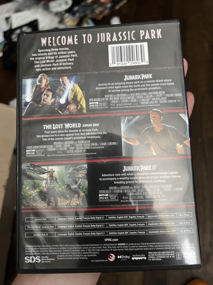 Jurassic Park Trilogy 3-movie Collection DVD 191329246030 | eBay