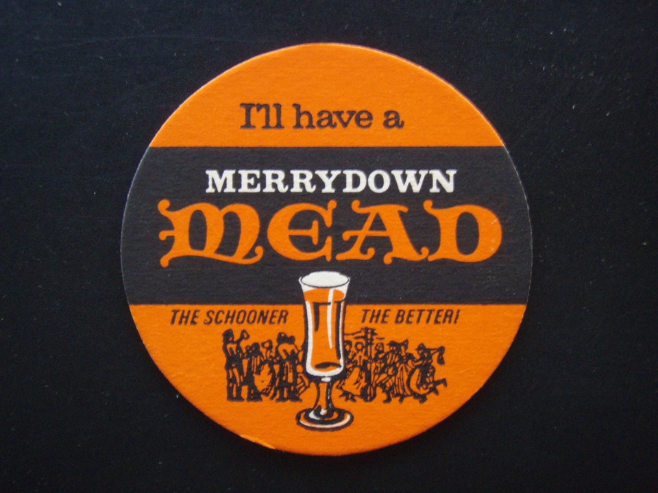 I'LL HAVE A MERRYDOWN MEAD DRUID'S DELIGHT ORANGE BLUE COASTER | eBay