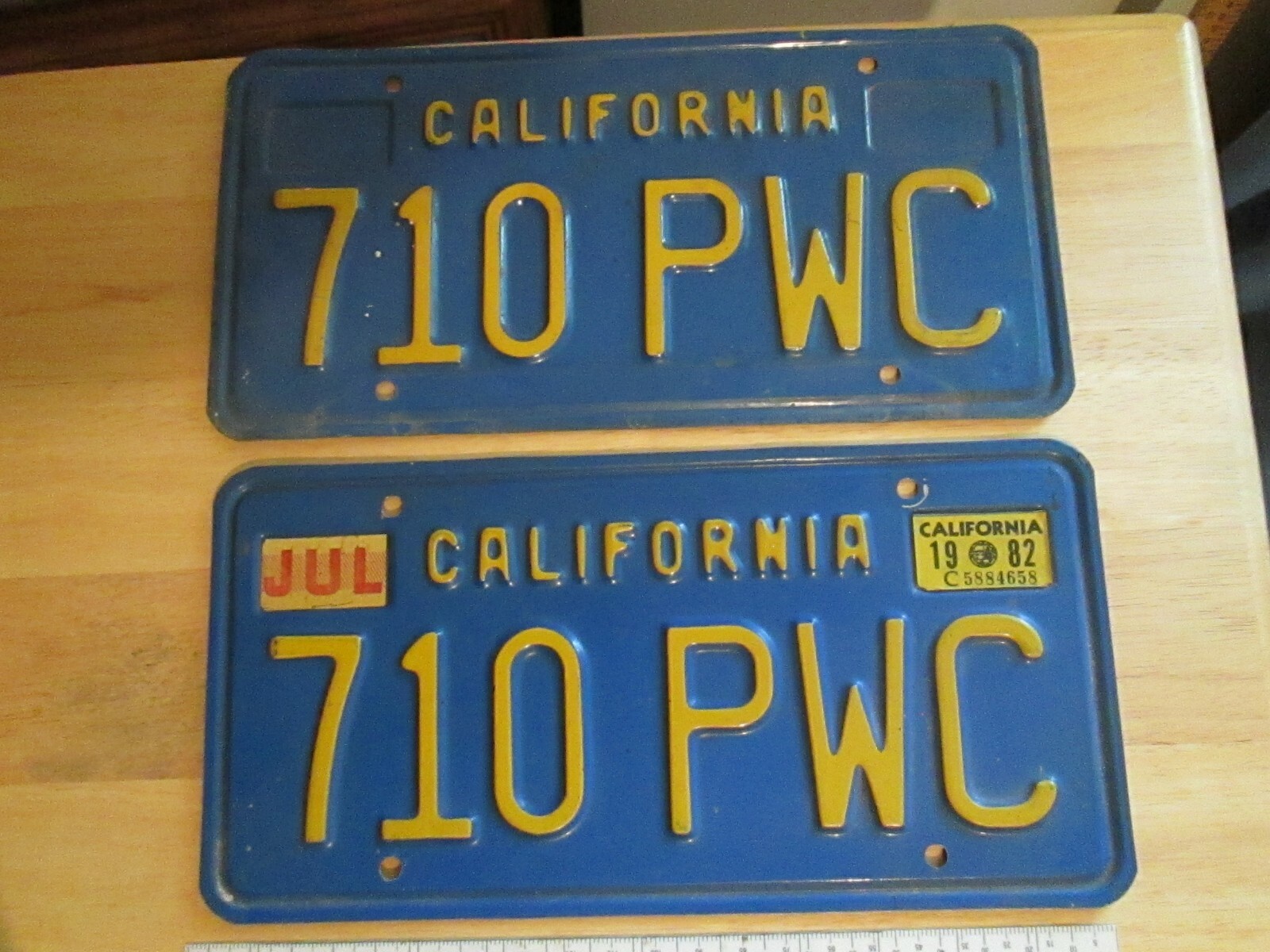 Collectible Vintage California Blue Plate License Plates 710 PWC Front ...