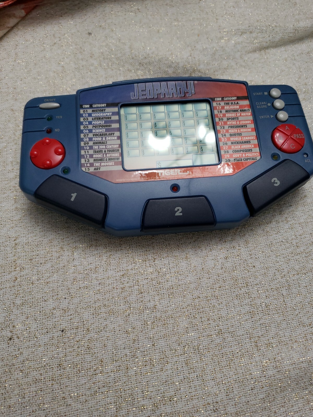 1995 Jeopardy Vintage Tiger Electronic Handheld Game Console w ...