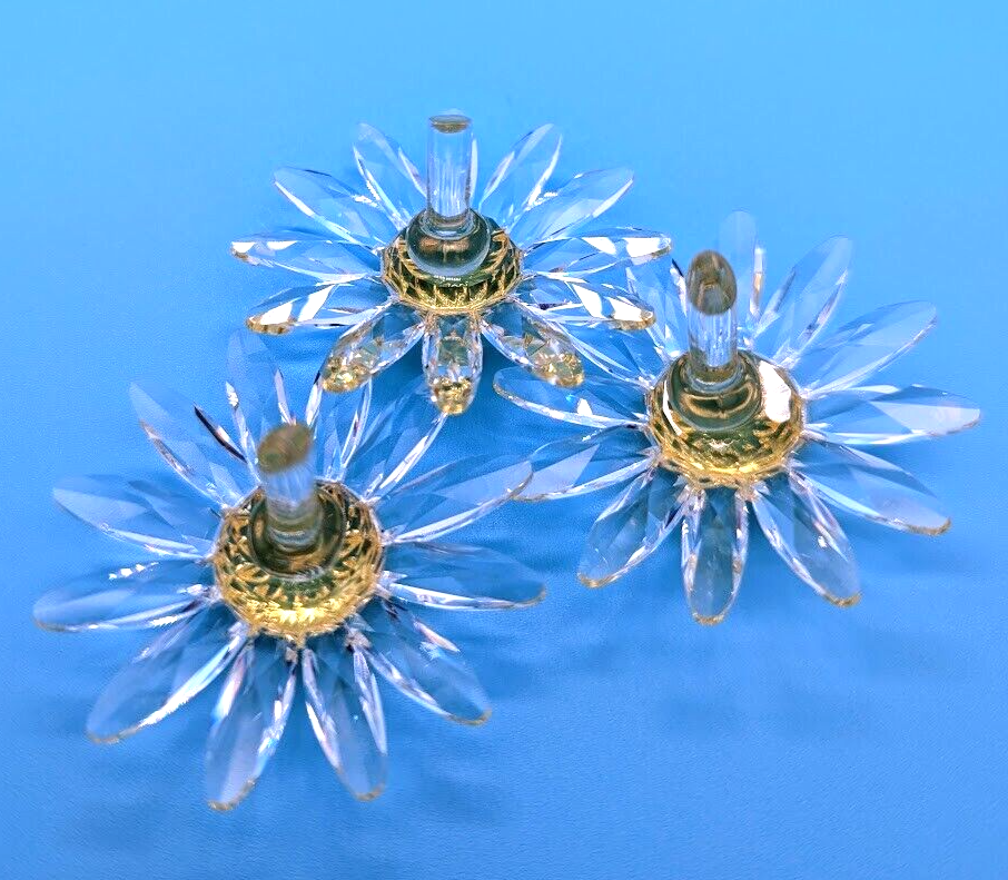 Swarovski Crystal Marguerite Yellow Daisy Figurine 1999 Cake Topper Set ...