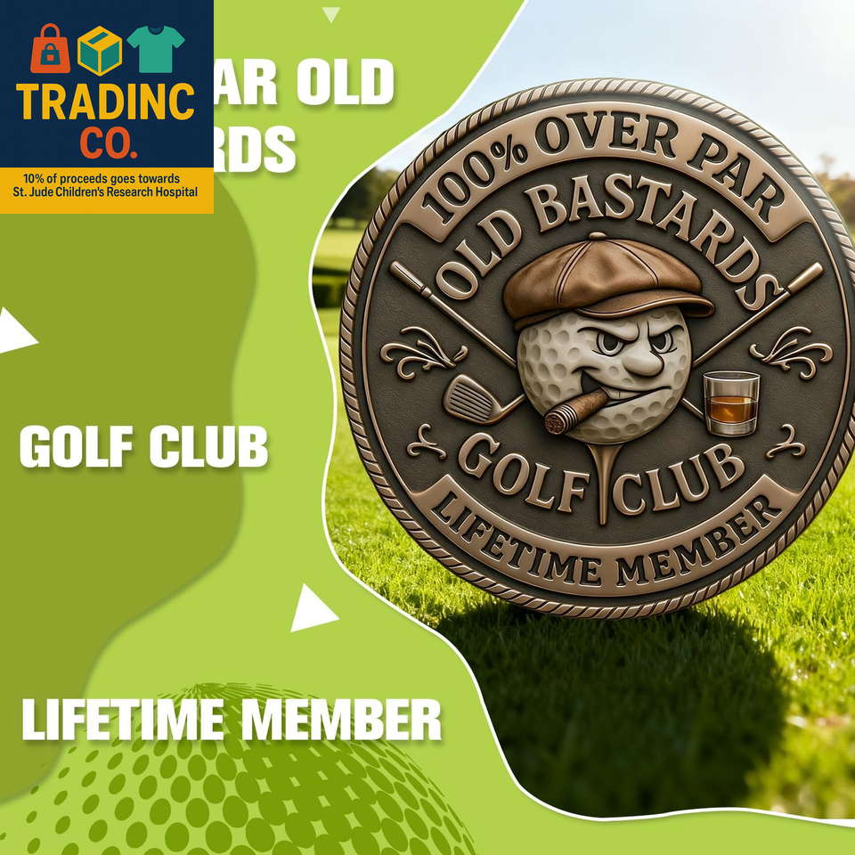5Pcs over Par Old Bastards Golf Coin, Funny Golf Challenge Coin for Men ...