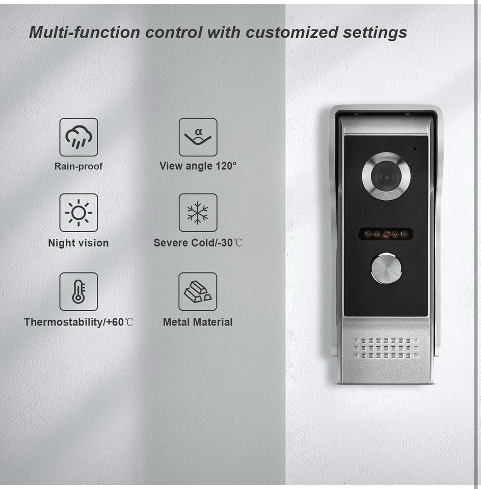 WiFi Wired Video Doorbell System (Wiring Required) 10 Inch HD Monitor ...
